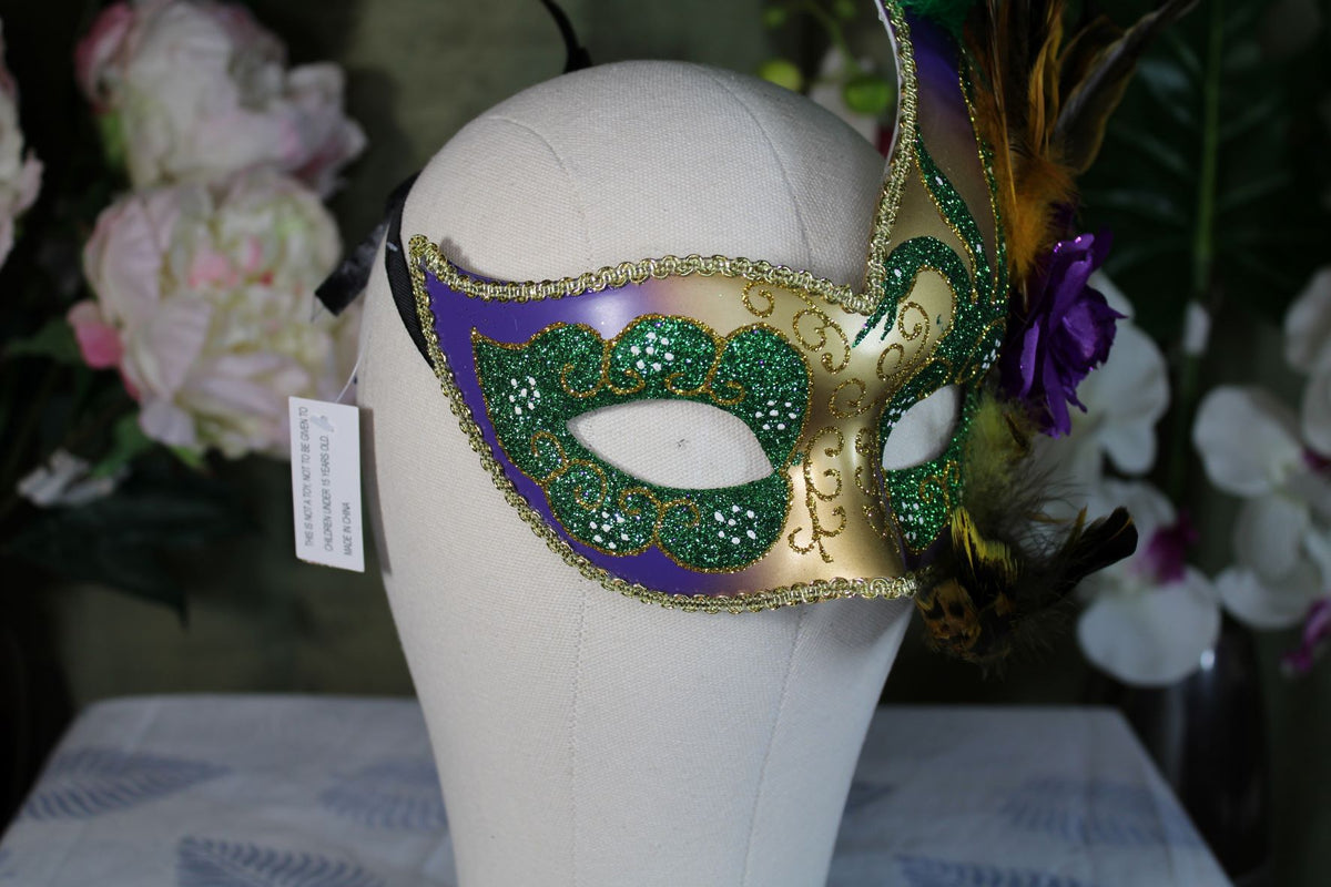 Mardi Gras Venetian Horn Style Mask – Bayou Gumbo Souvenir